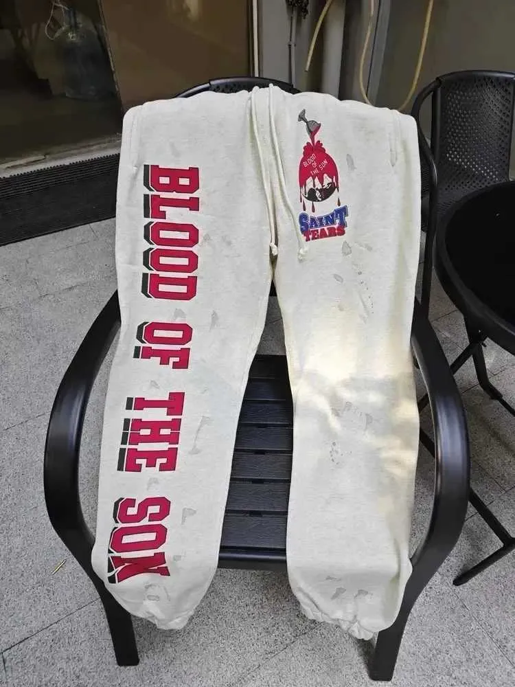 Men's Oversized Washed Pants with Unique Angel Letter Print, Casual ...