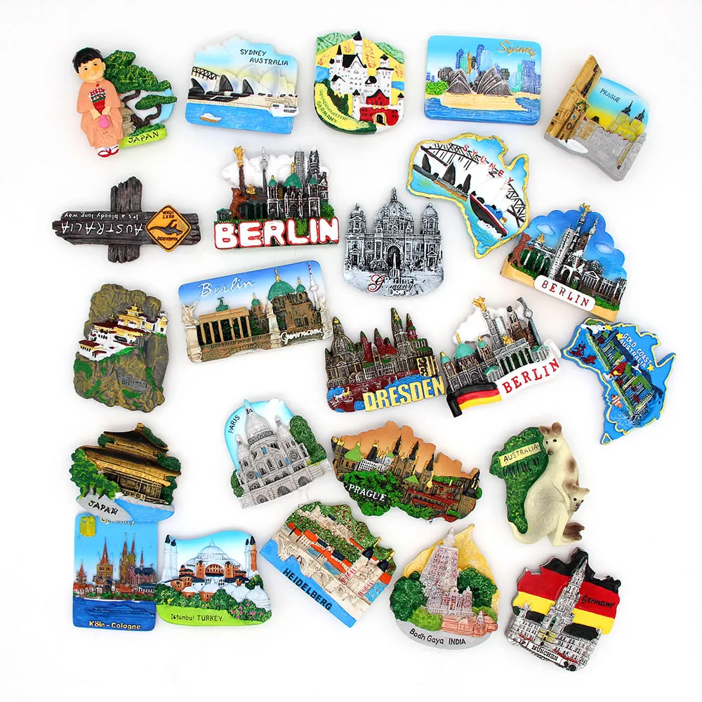 Magnetic Fridge Magnets: 3D World Tour Refrigerator Magnets Travel ...