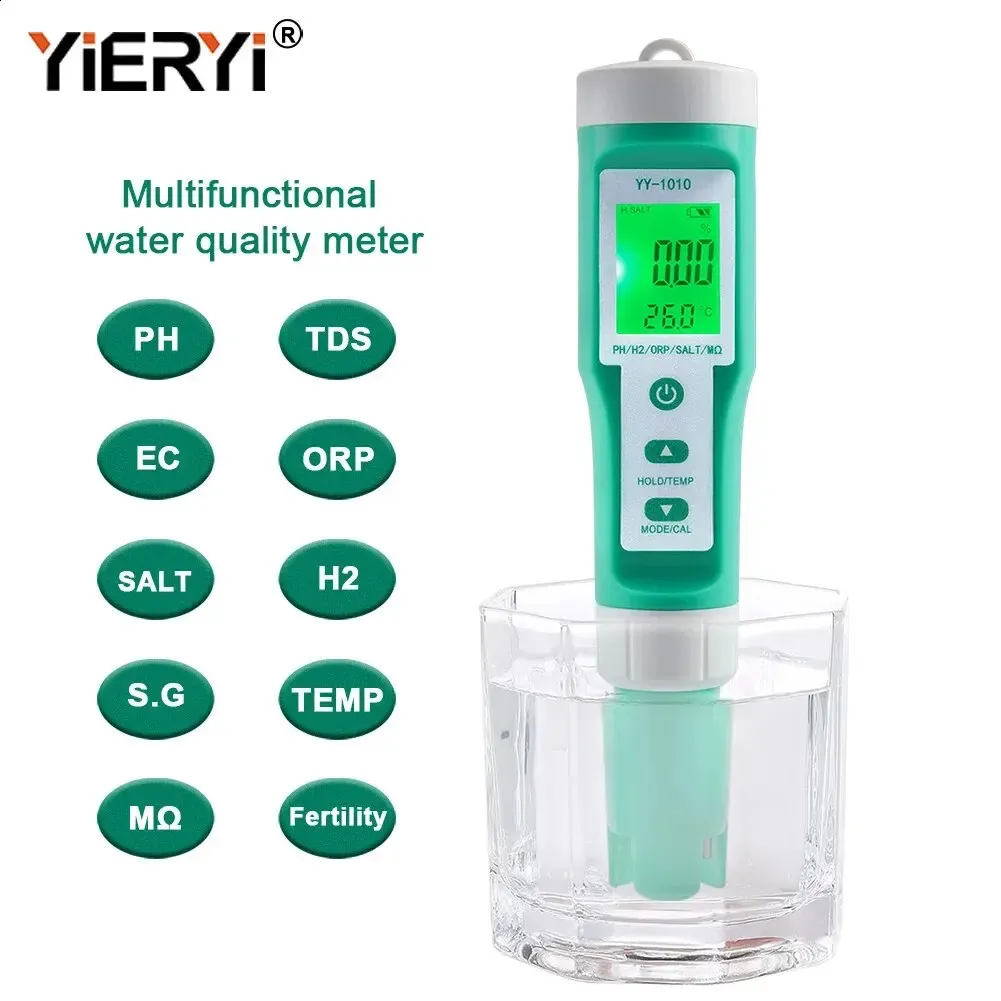 Yieryi Water Quality Meter TDS EC PH Salinity ORP H2S Specific Gravity ...