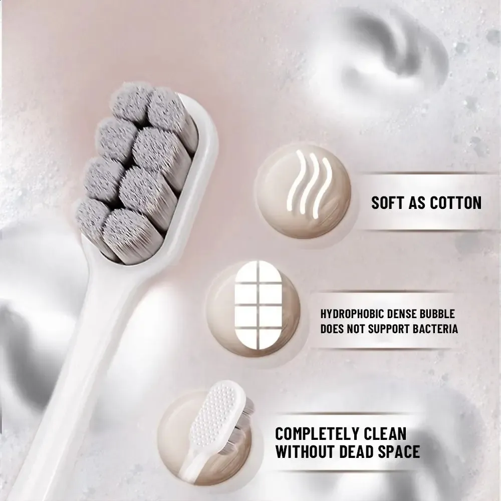 Super Soft Bristle Toothbrush: Ultrafine Wave Plush, 8-Hole Massage Gum ...