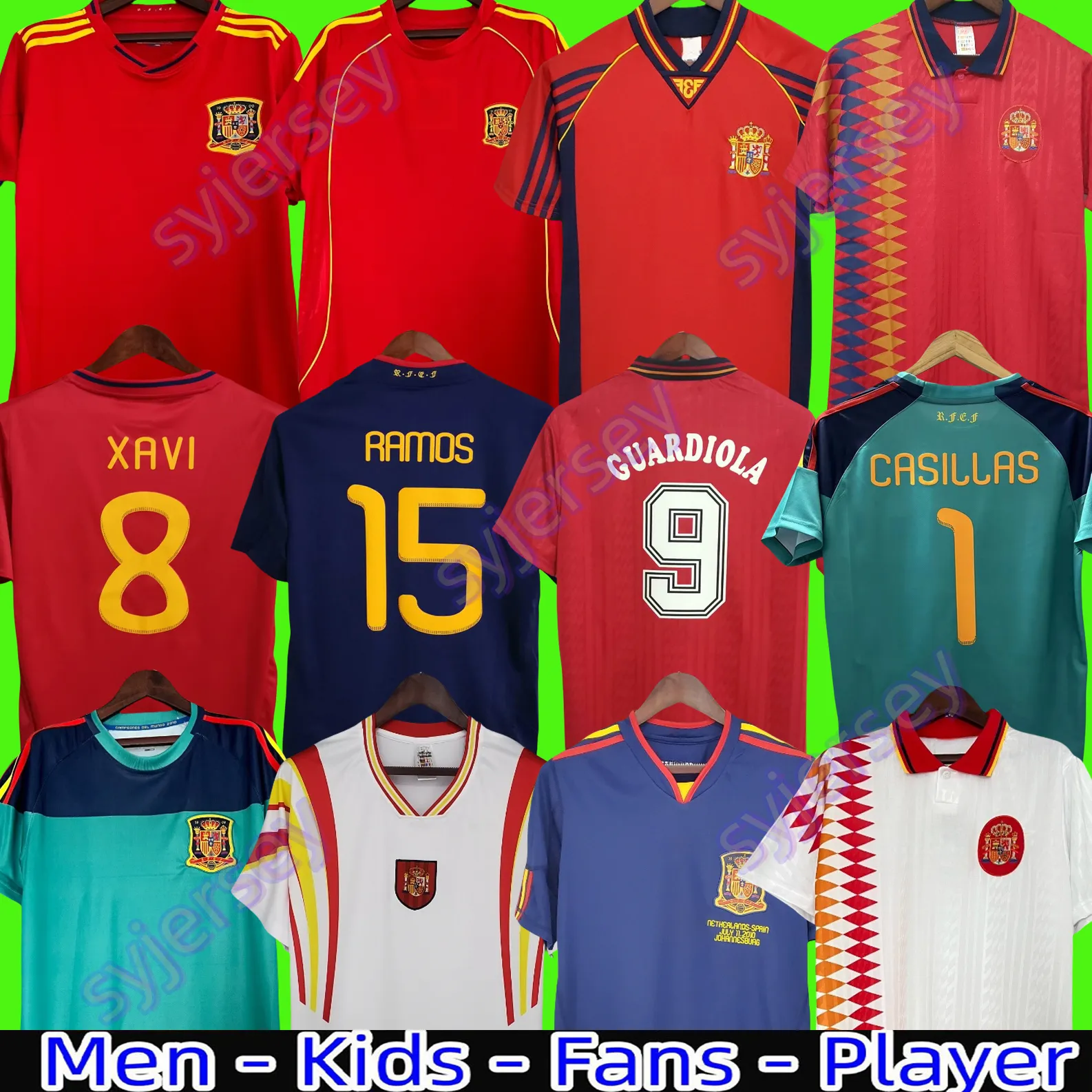 Soccer Jersey Retro: Spain 1998 Retro Jersey Featuring Raul, Xavi ...
