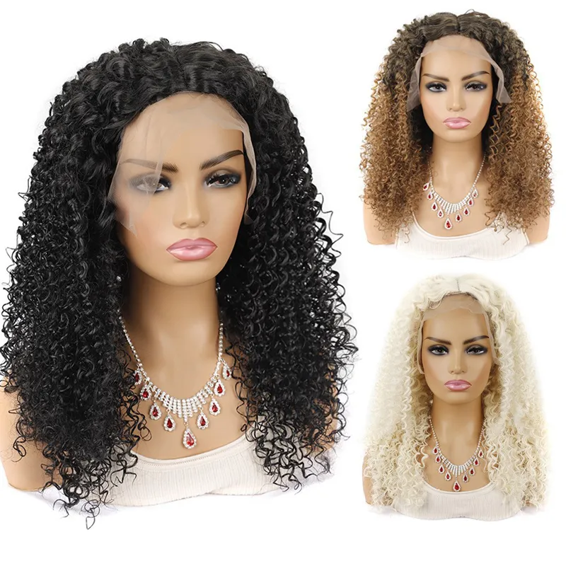 Synthetic Hair Wig Mechanism Little Curly Hight Temperature Fiber 1B ...