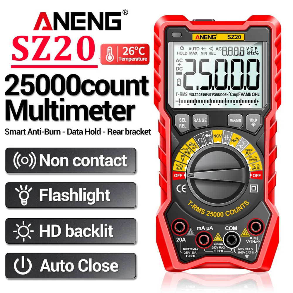DHgate.com:2024 ANENG SZ20 Multimeter: 25000 Counts Digital Electric ...