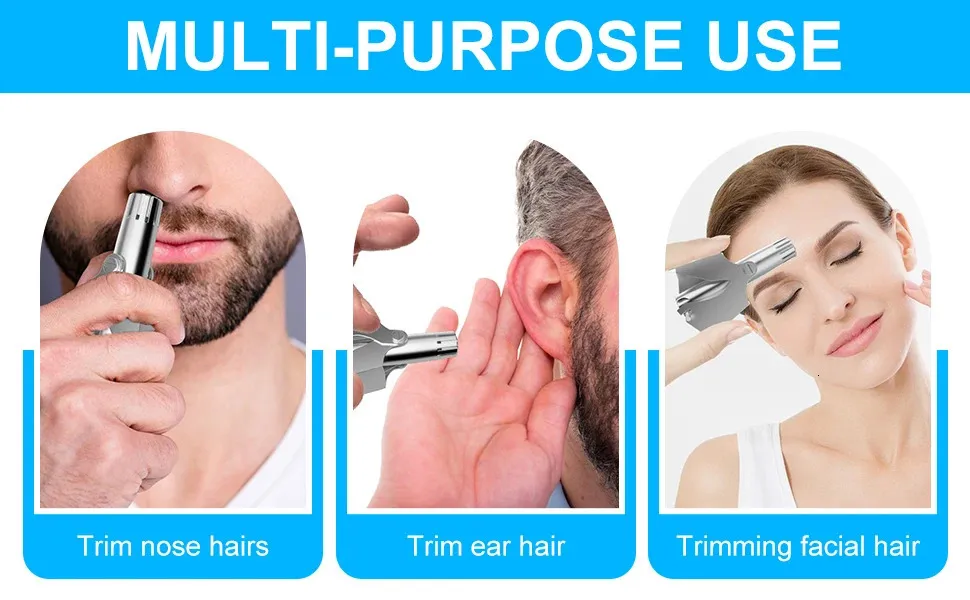 Premium Stainless Steel Nose Hair Trimmer for Men - Manual, Washable ...