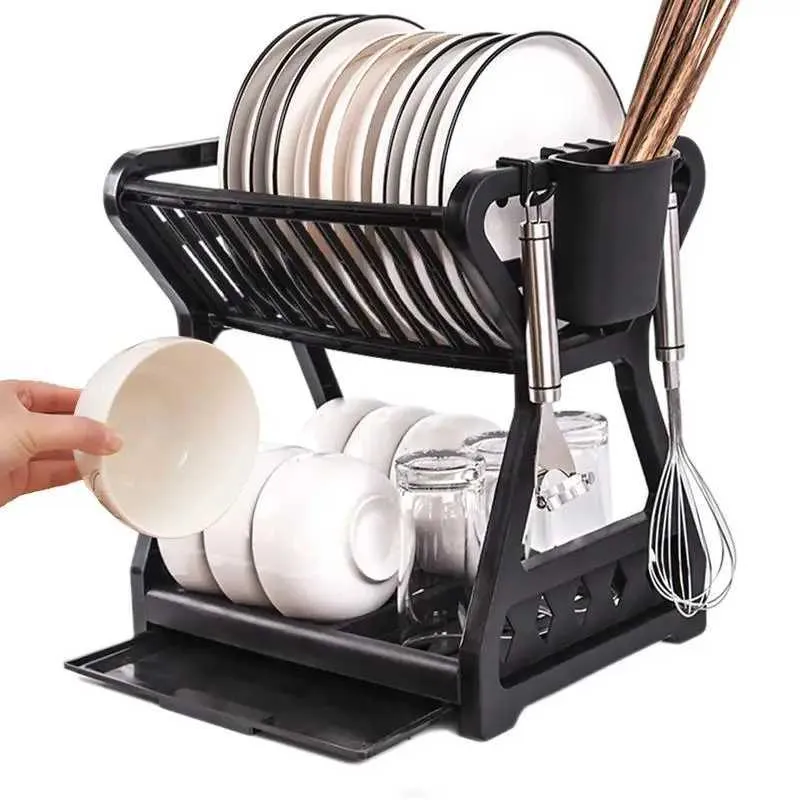 Utensil Racks Dish Drainer Rack 2 Tier Countertop Dish Rack Utensil ...