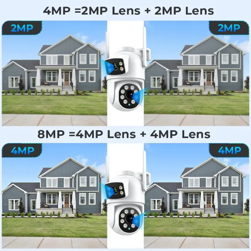 4K 8MP Wifi PTZ Wifi Ptz Camera Outdoor With Dual Screens, Human ...
