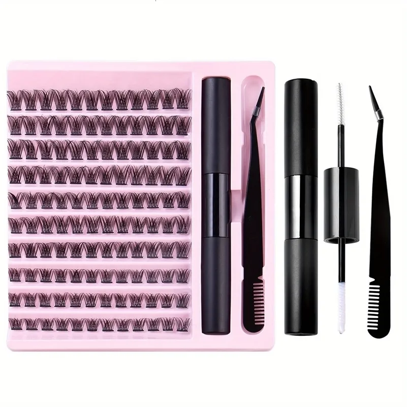 Waterproof DIY Cluster Lash Kit with Tweezers - Long-Lasting, Cluster ...