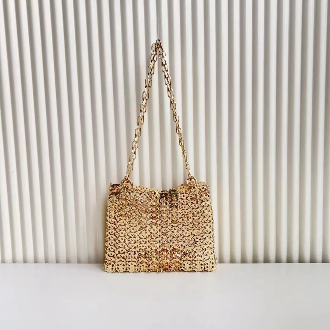 1969 Lock Armor Metal Chain Macrame Bag With Perforated Connection ...