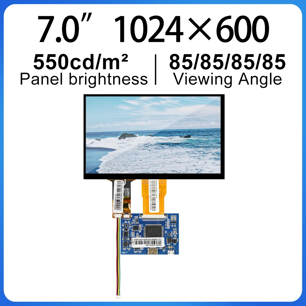 7.0 Inch 1024x600 LCD Display Screen Resolution IPS With Touch Panel ...