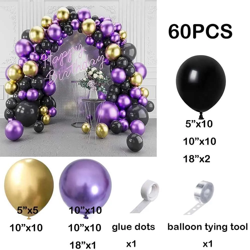 Premium Party Balloons: Black & Gold Balloon Arch Kit for Birthday ...