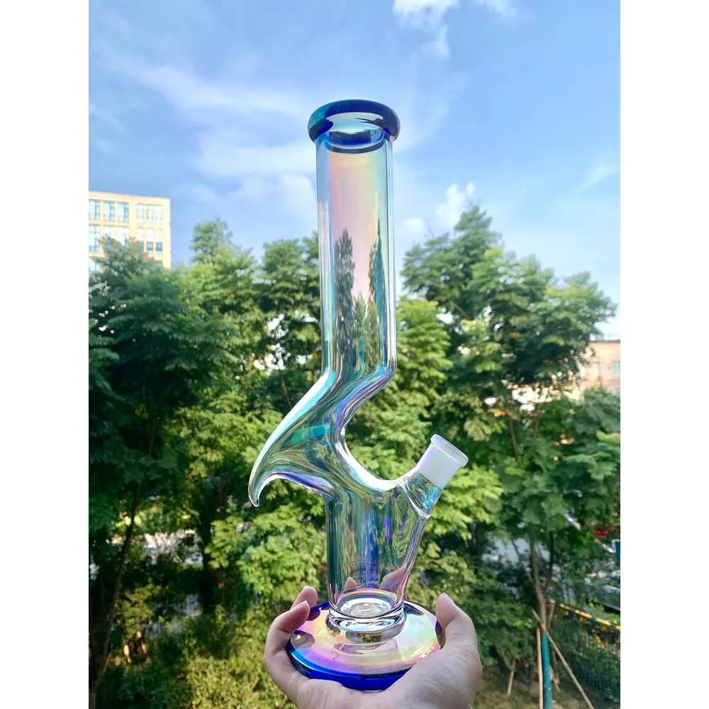 Shiny Colorful Glass Bong Beaker Bong Fashion Hookah Smoking Water Pipe ...
