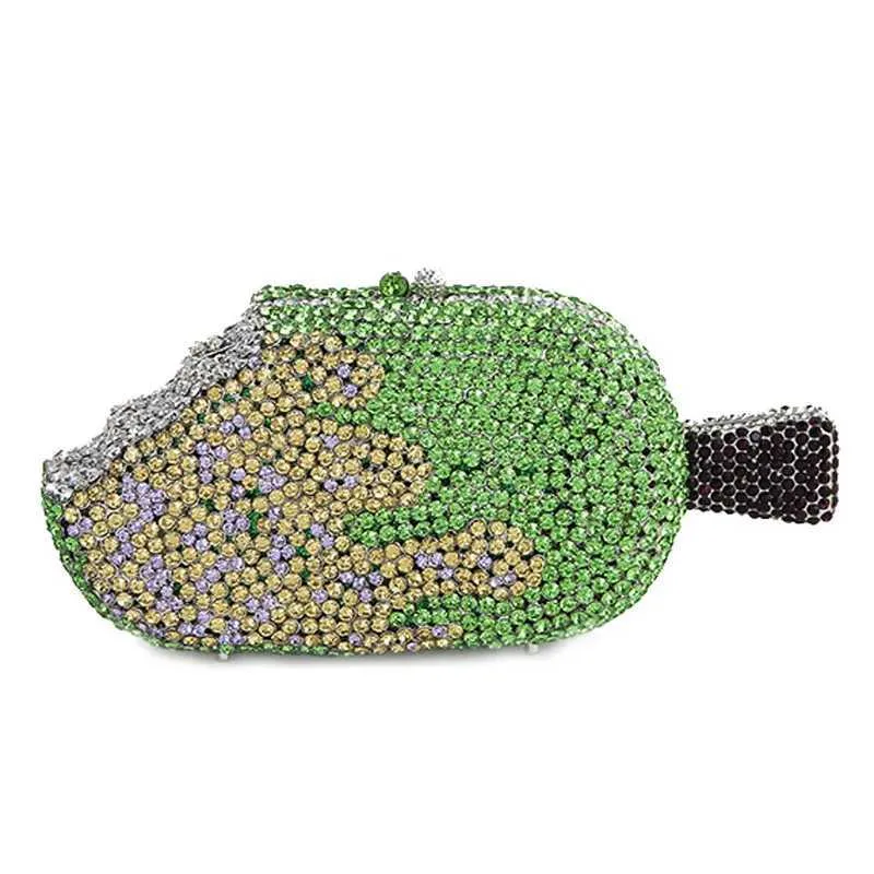 Evening Bag Ice Cream Shaped Diamond Clutch New Crystals Bridal Purse ...