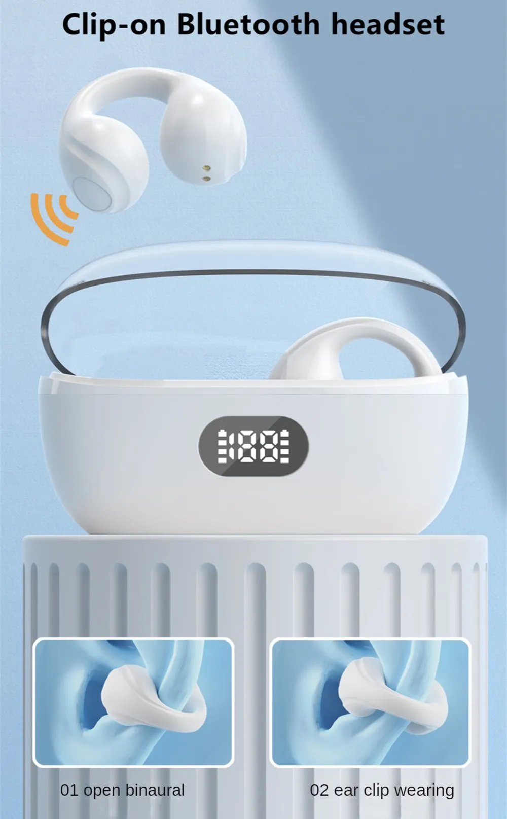 DHgate.com:2024Bone Conduction Ear Clip Headphones, Open-Ear Wireless ...