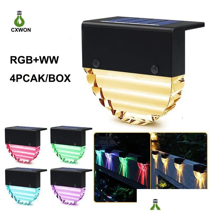 DHgate.com:4Pcs Solar Step Lights, Waterproof LED Outdoor Garden Fence ...