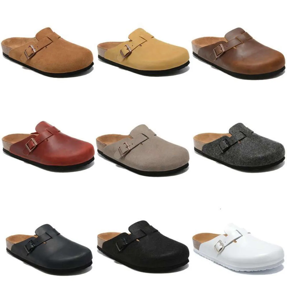 Designer Mules Men Flat Casual Slippers Clogs Womens Suede Leather ...
