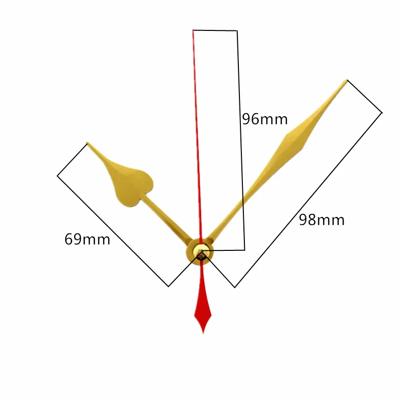DHgate.com:50Pcs Lovely Heart Metal Gold Pointer DIY Wall Clock ...