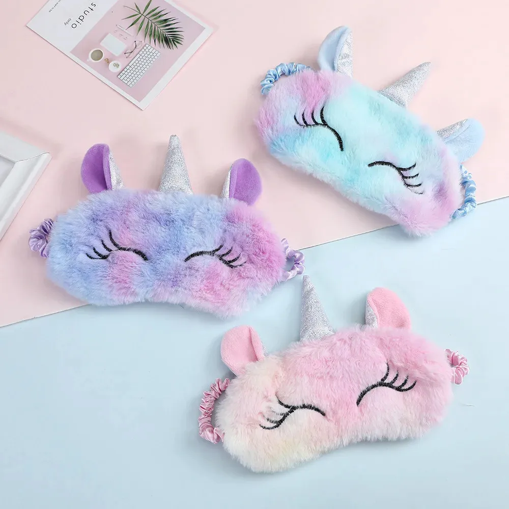 Soft Plush Anime Eye Mask, Cute 3D Cartoon Sleep Mask for Kids, Travel ...