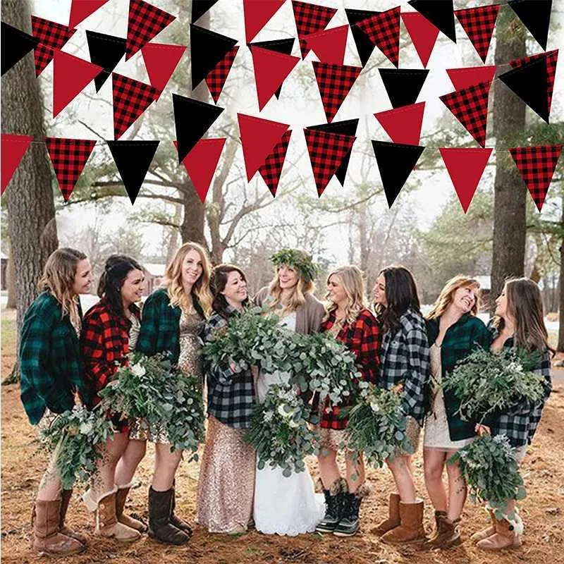 Buffalo Plaid and Dot Circle Garland Banner Streamers for Birthday ...