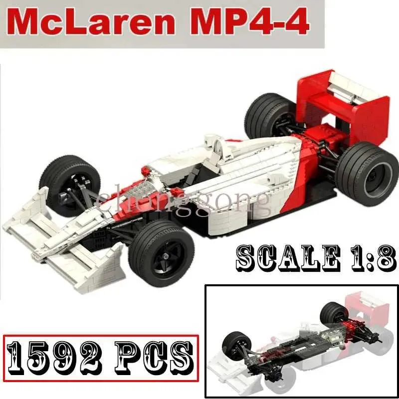 8 Formula 1 Race Car Model Buiding Kit Classic MP4 4 Blocks For Kids ...