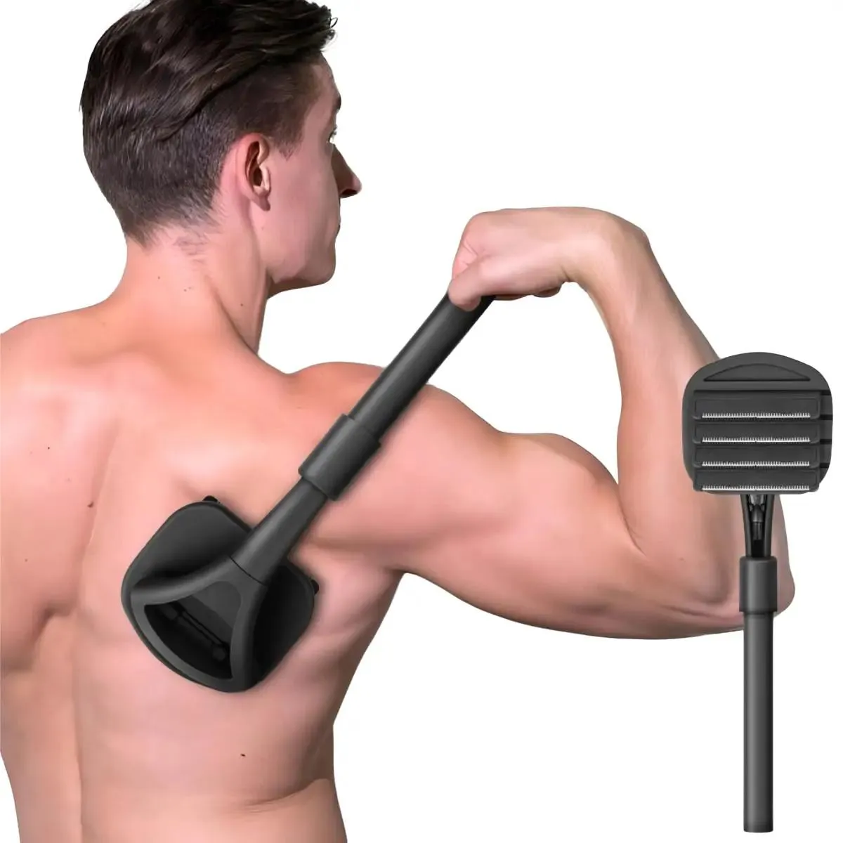 Back Shavers for Men 2024 Upgraded Body Hair Trimmer with 8 Replacement Blades Adjustable Length Handles Long Reach for Men s Grooming Home
