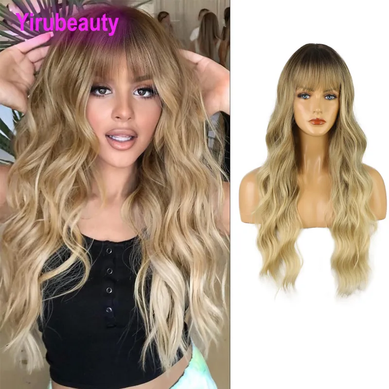Synthetic Lace Front Wigs 26 Inch Body Wave Curly Wig, R2/10/613# Color ...