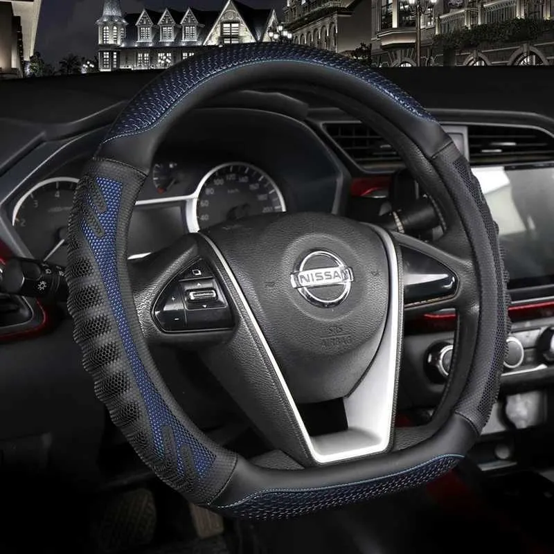 Steering Wheel Covers For Nissan Lannia 2015 2016 2017 2018 2019 2020 Maxima 2016 2020 Carbon Fiber D Shape Car Steering Wheel Cover Auto Accessories