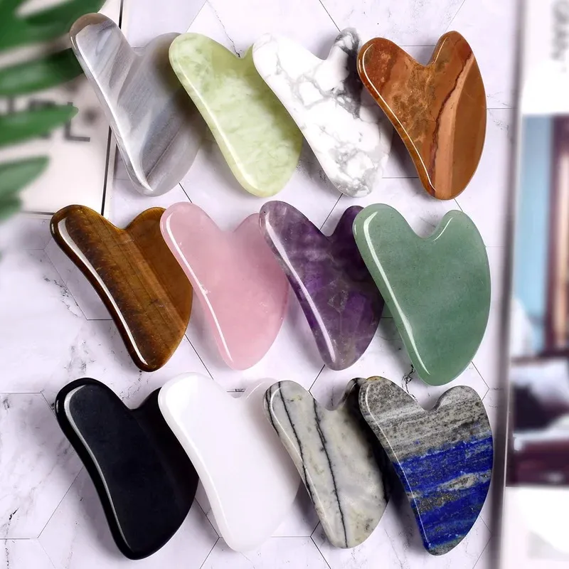 2024 Rose Quartz Heart Gua Sha Scraper - Facial Massage Tool for Chin ...