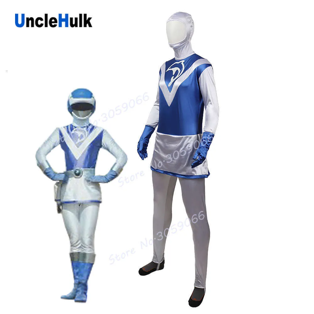 Blue Dolphin Liveman Cosplay Costume Satin Fabric With Gloves For 2024 ...