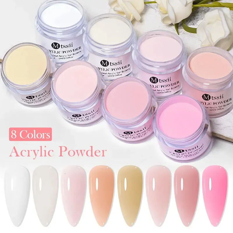 Professional Acrylic Nails Powder Pink Clear White Nail Extension ...