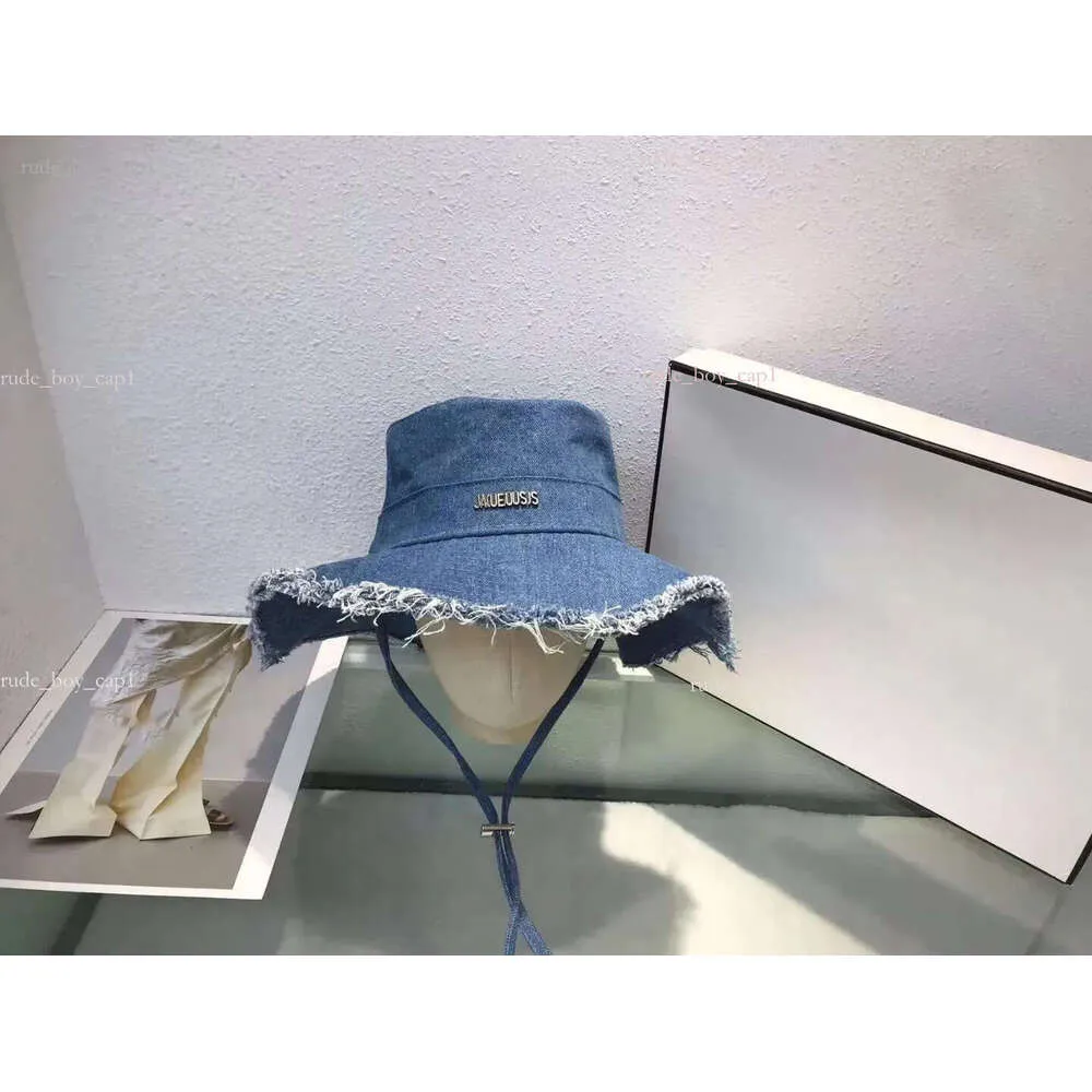 Jacquesmariemage Large Brim Bucket Hat Jeans French Designer Unisex Cap ...