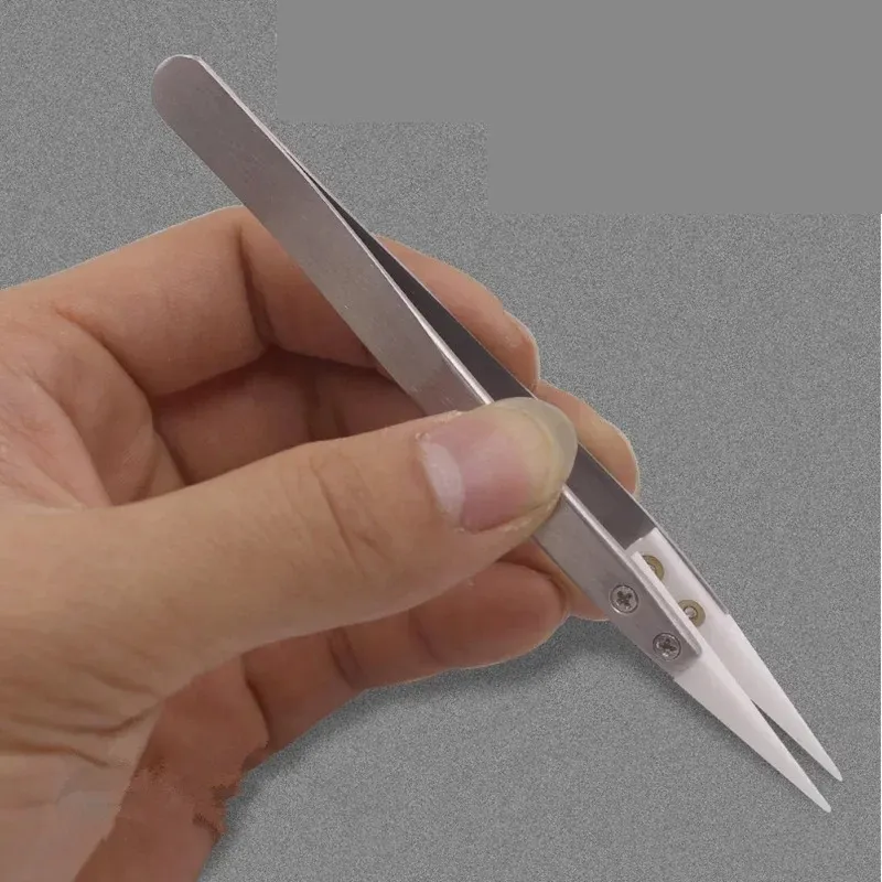 Anti-Static Ceramic Tweezers: Stainless Steel, Insulated, Straight ...