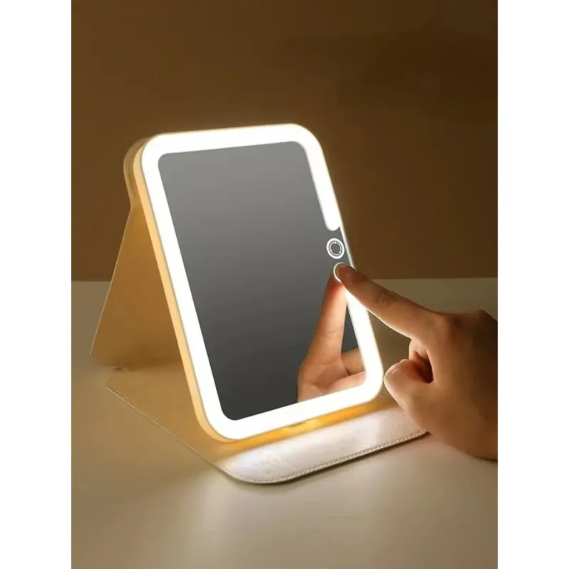 180° Rotating LED Illuminated Makeup Mirror With Touch Night Light With ...