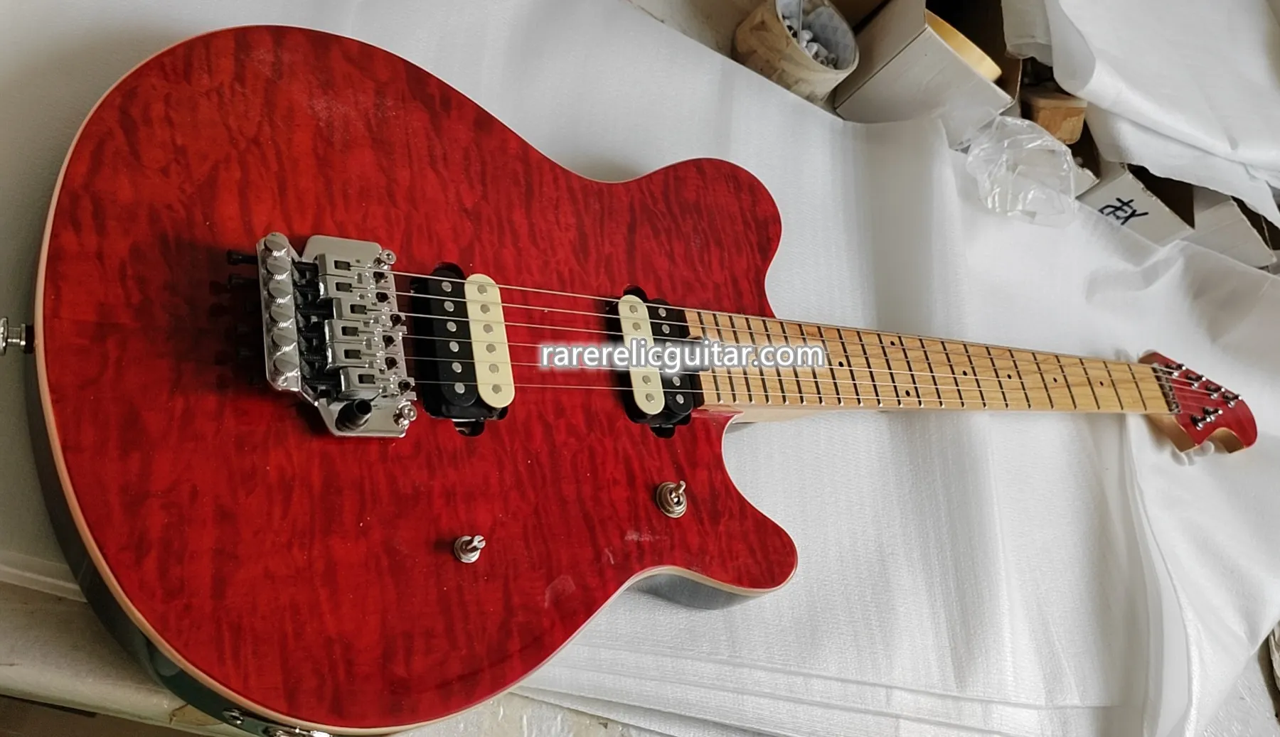 Eddie Edward Van Halen Red Electric Guitar With Rare Red Quilted Maple ...