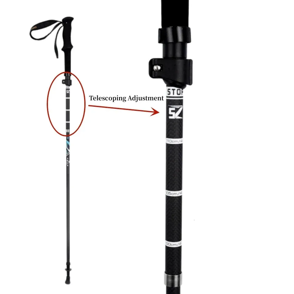Ultralight Carbon Fiber Telescopic Sticks Trekking Poles Walking Hiking ...