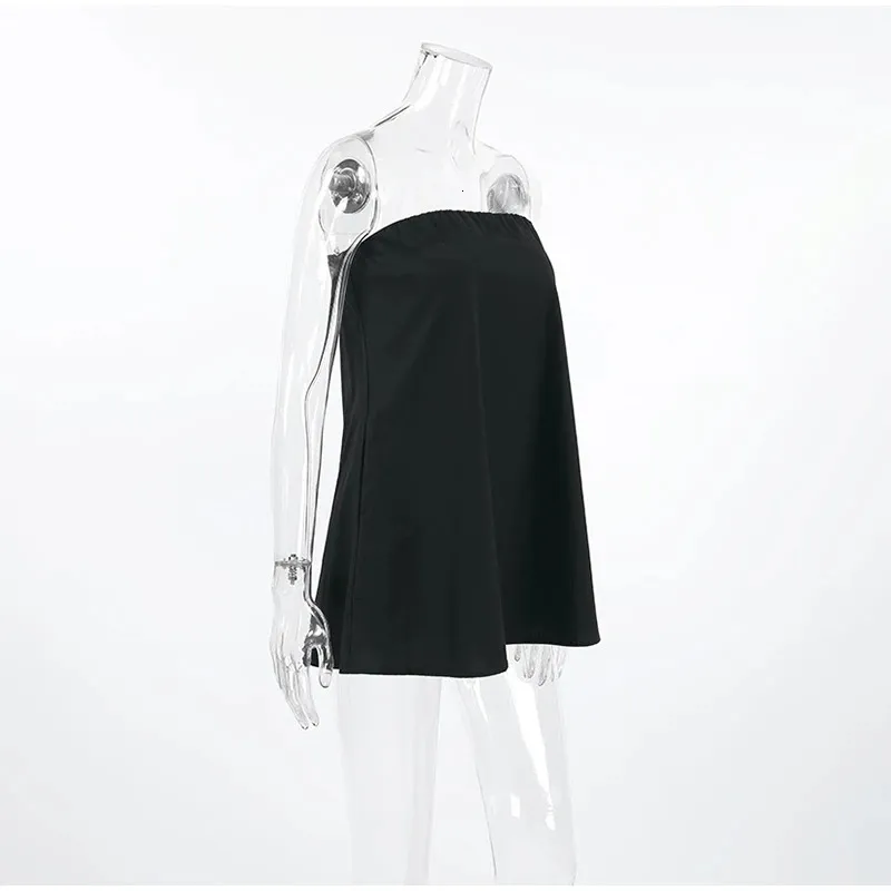 Fashion Solid Tube Women Tank Top Elegant Sleeveless Backless Pleated ...