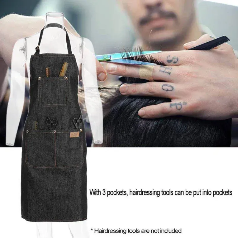 DHgate.com:Adjustable Denim Haircut Apron with Pockets for Hairdressers ...