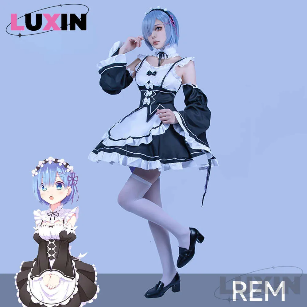 Ram Rem Cosplay Re: Zero Kara Himeru Isekai Seikatsu Black Maid Costume ...