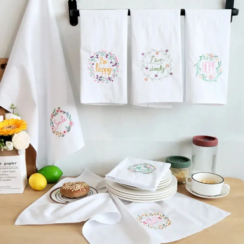 Wedding Embroidered Cotton Cloth Napkins for Kitchen Dining Decoration ...