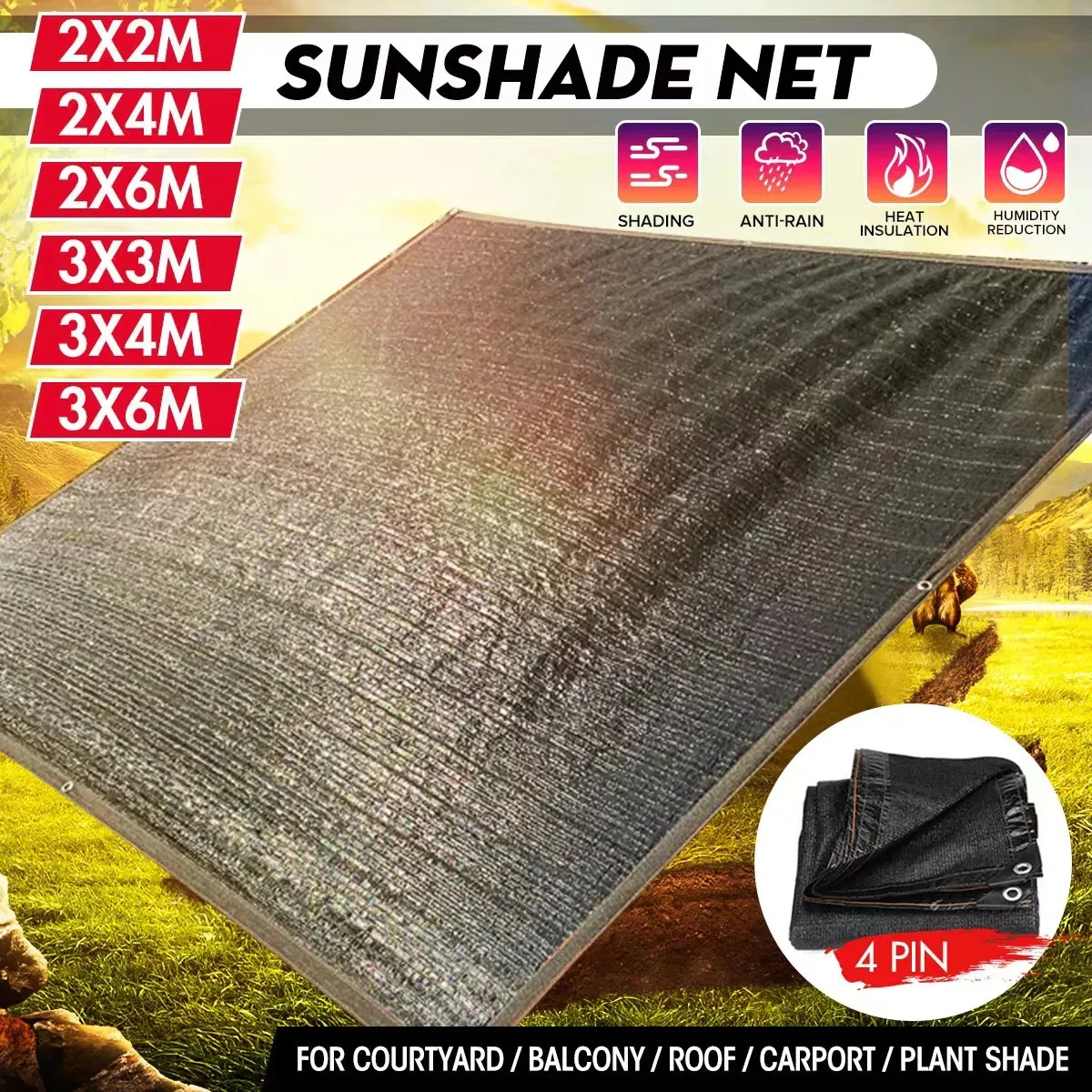 85% Anti UV Balcony Sun Shade Sail Taped Edge Mesh... From Cong08, $18. ...