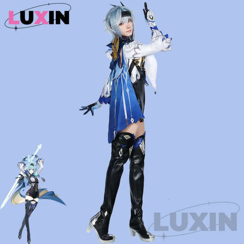 Genshin Impact Eula Lawrence Wave Flower Knight Cosplay Costume With ...
