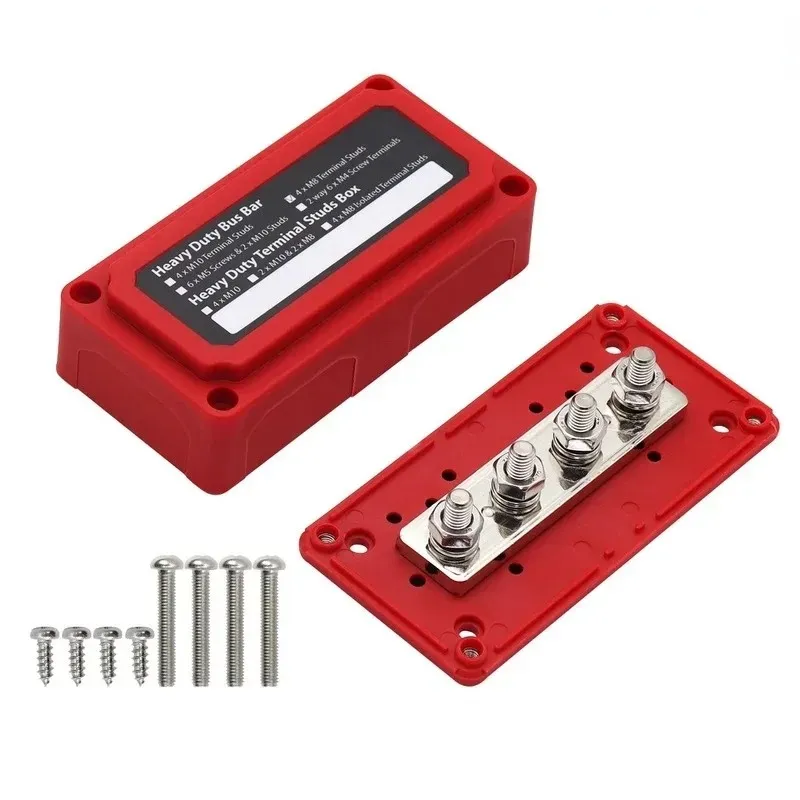 300A High Current 48V Bus Bar - Red Tandem Box M8, 12-48V DC Power ...