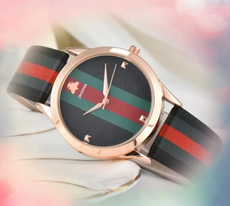 Women's Bee Skeleton Bezel Watch 39mm Classic Red & Blue Leather Quartz ...