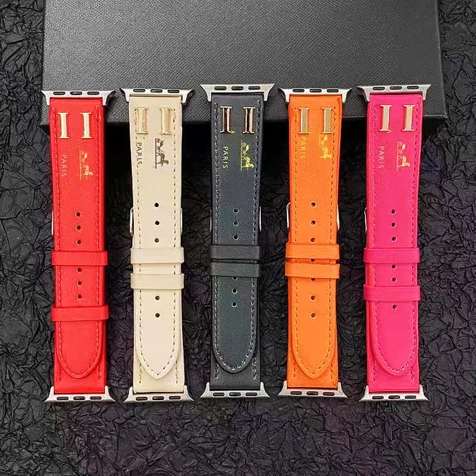 Designer Apple Watch band leather strap with hasp closure for Apple ...