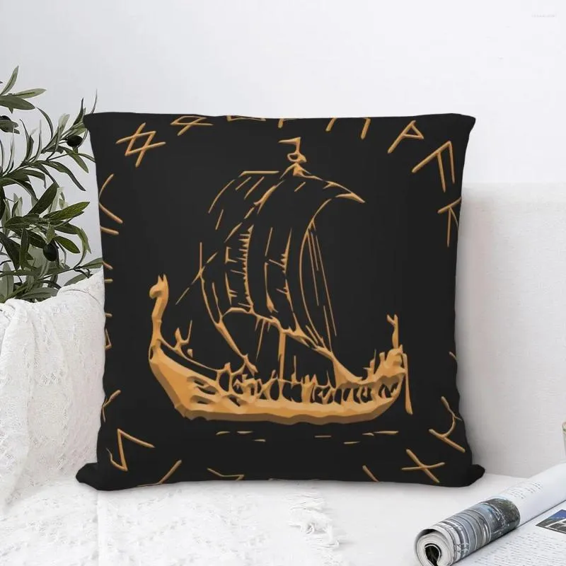 Viking Mythology Longship And Rune Wheel Pirate Throw Case Perfect Home ...