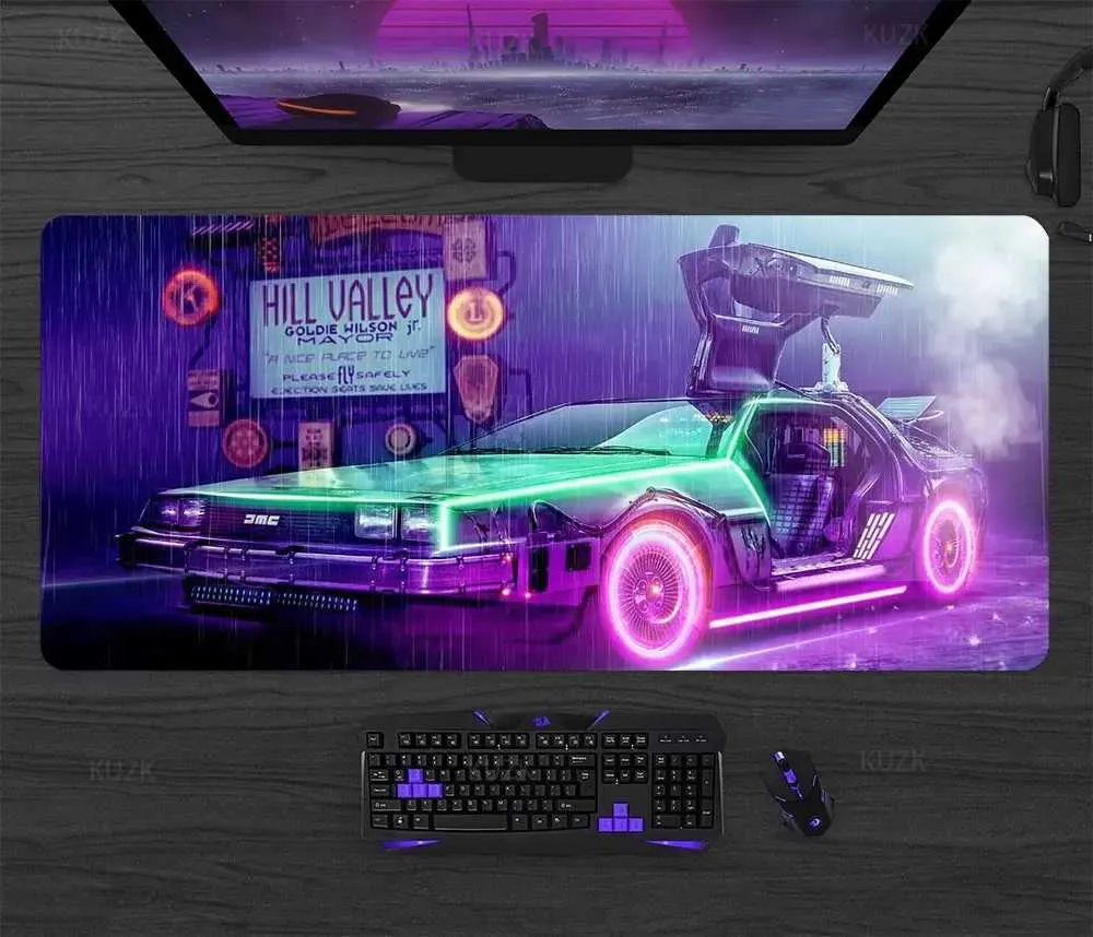 Large Gaming Desk Mat With Wrist Rest Cyberpunks Lightspeed Mouse Pad ...