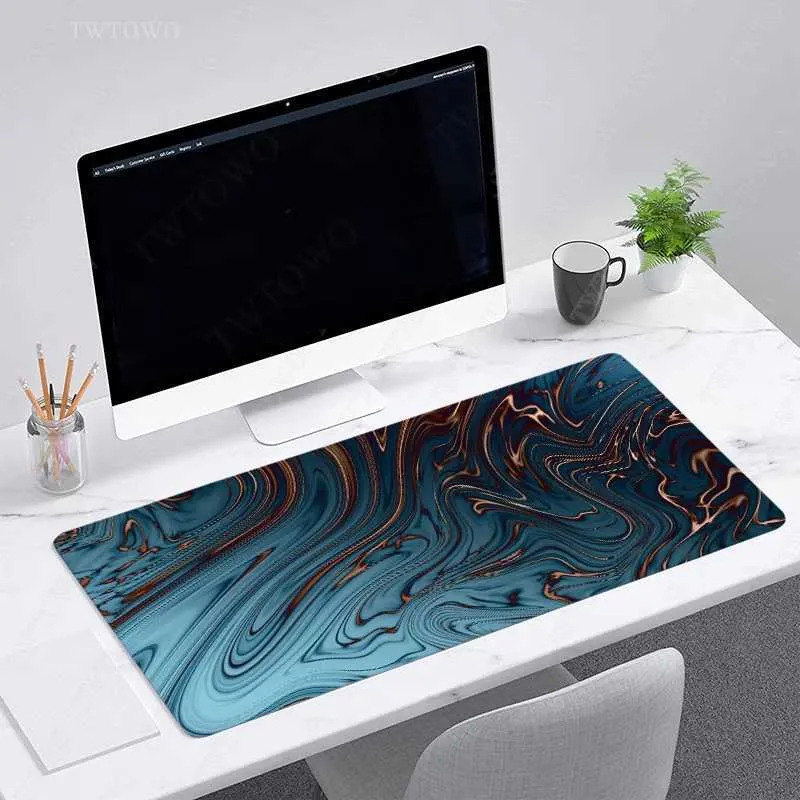 XL Gaming Mouse Pad with Wrist Rest - Gold Marble Computer Mat, XXL ...