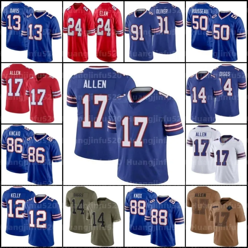 Josh Allen 0 Keon Coleman Football Jersey Von Miller Dawson Knox Jim ...