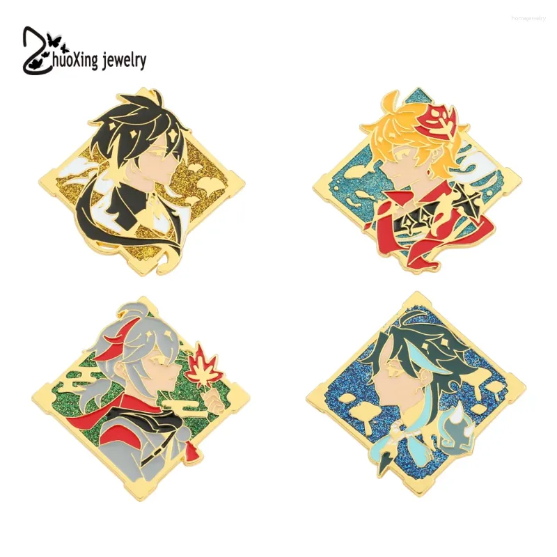 Xiao Genshin Impact Metal Enamel Lapel Pins Cartoon Button Brooches For ...