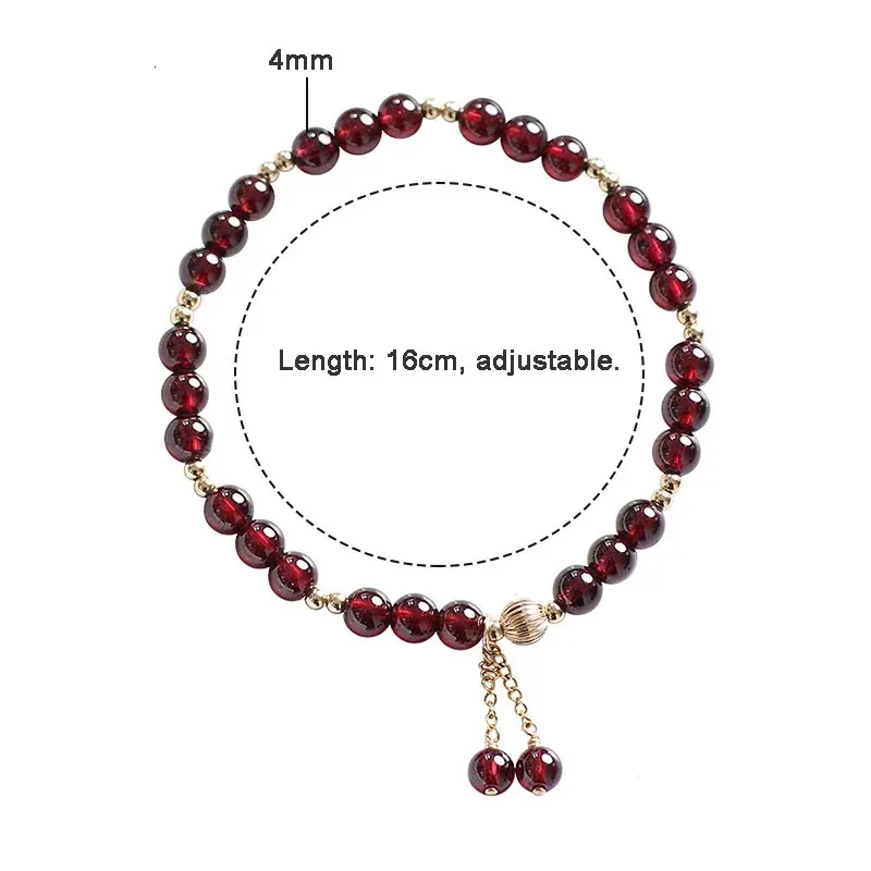 14k Gold Filled Natural Garnet Crystal Stone Beaded Strand Thin ...