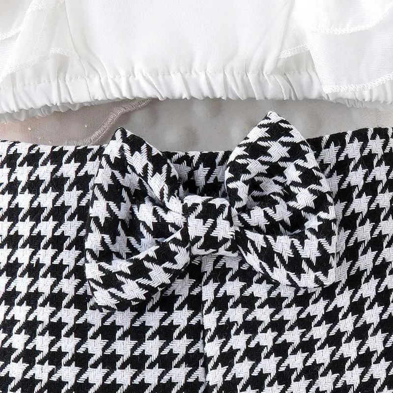 Girls' Summer Outfit: Houndstooth Shorts Set - Fly Sleeve Tank & Shorts ...